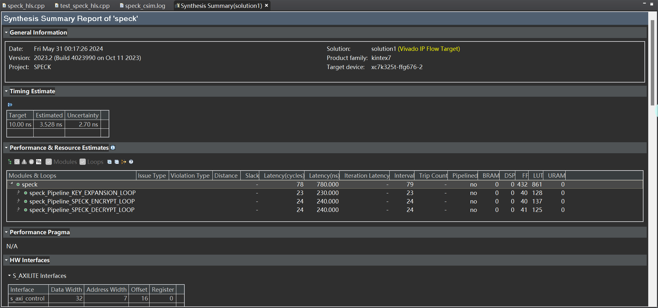 使用Vitis HLS实现和优化SPECK加解密函数 - OpenCL&HLS - 我的FPGA